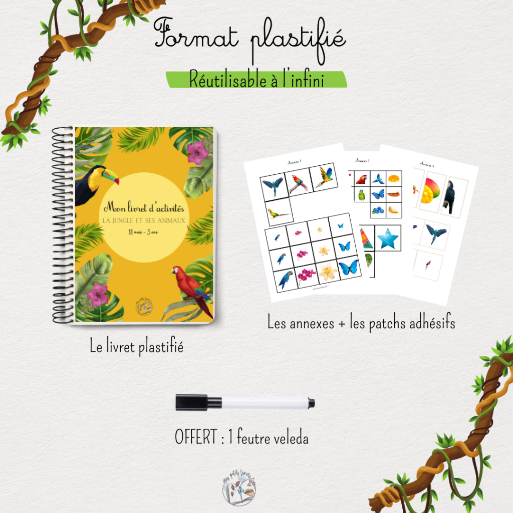 Mon livret d’activités : LA JUNGLE ET SES ANIMAUX – Mes petits livrets