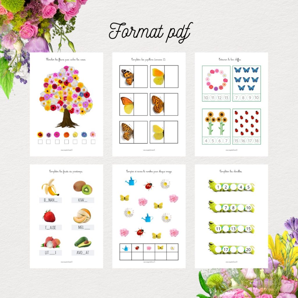 Mon livret d’activités : LE PRINTEMPS – Mes petits livrets