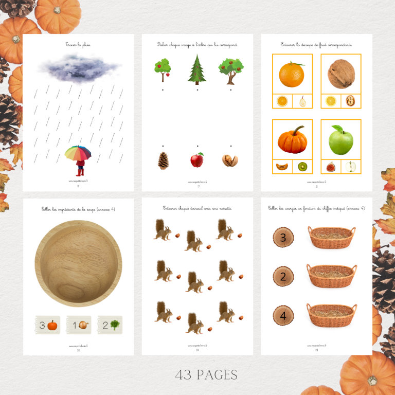 Mon livret d’activités : L’AUTOMNE 18 m – 3 ans – Mes petits livrets
