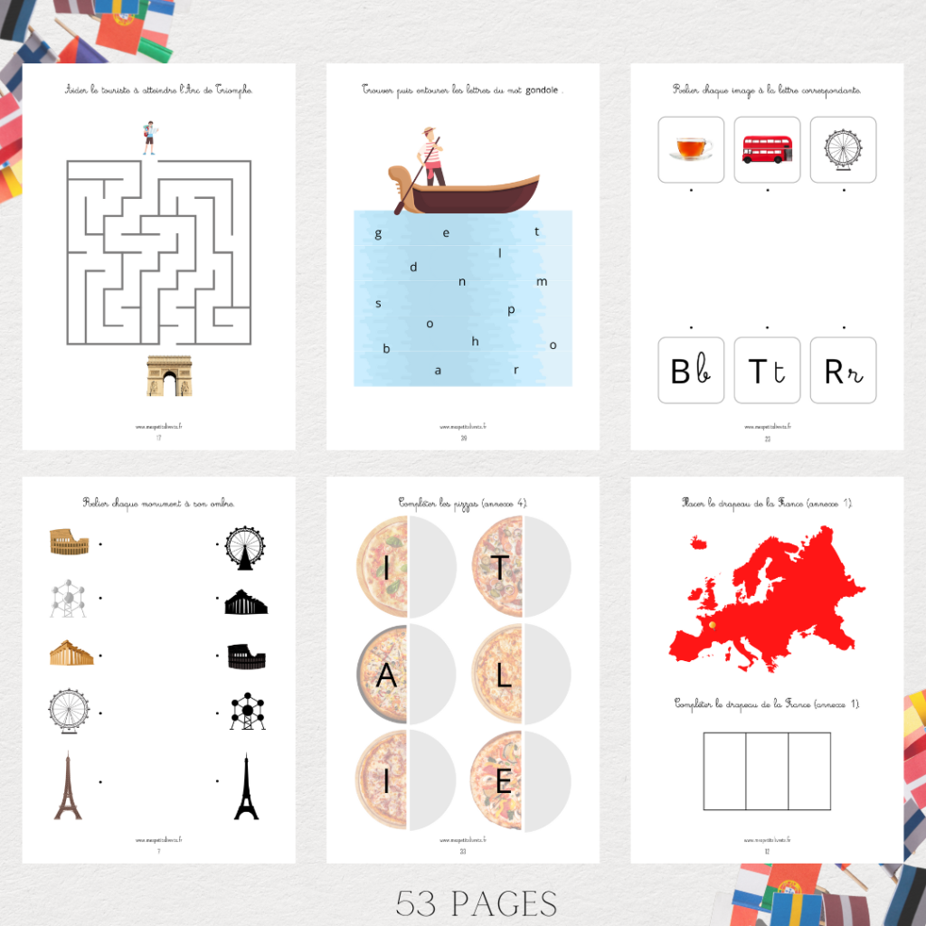 Mon livret d’activités : L’EUROPE – Mes petits livrets